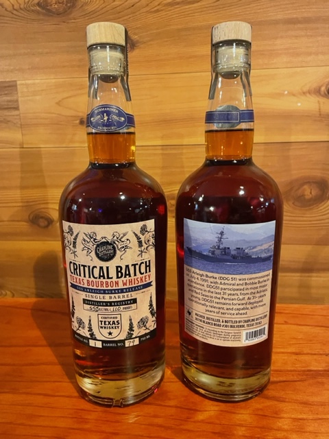 USS Arleigh Burke special label release of Critical Batch Texas Bourbon ...