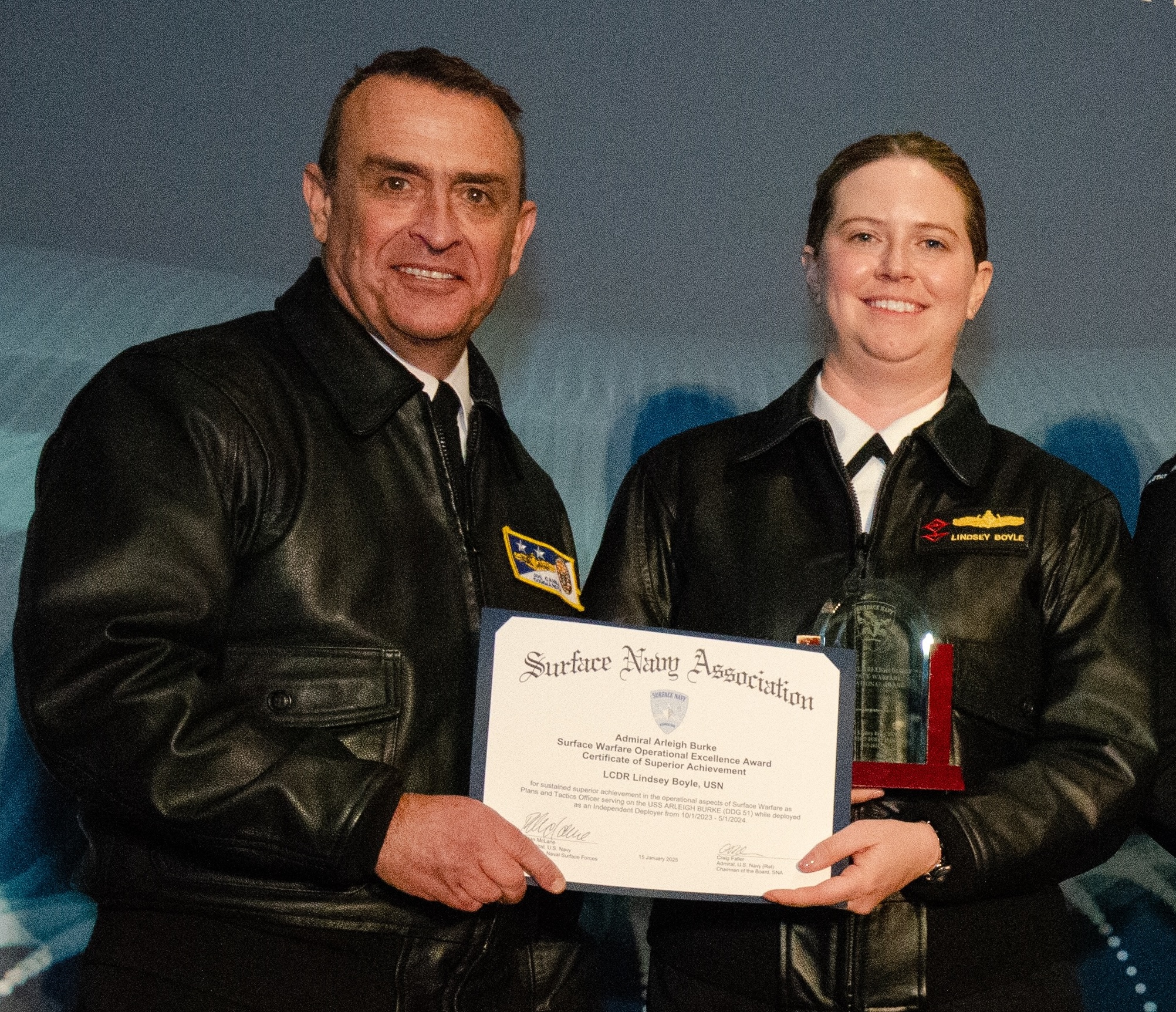 DDG51 Officer Receives SNA Arleigh Burke Award – USS Arleigh Burke ...